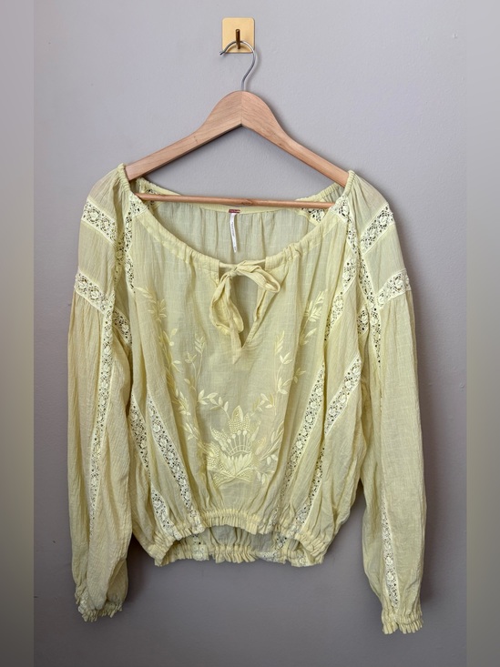 Free People | Tops | Xs Free People Pale Butter Yellow Oversized Maria ...